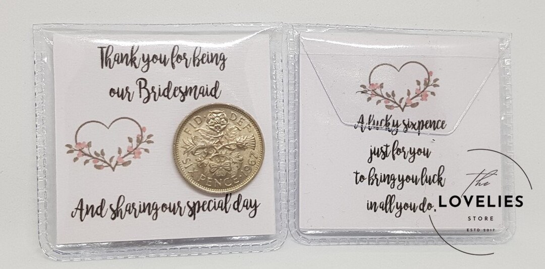 Lucky Sixpence Wedding Favour | Wedding Party Gifts | Wedding Thank You ...