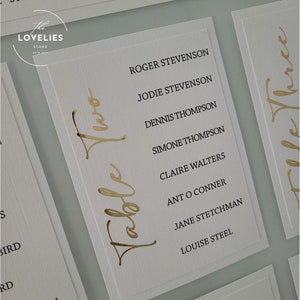 Contemporary Design Personalised Wedding Table Plan Cards | Modern ...