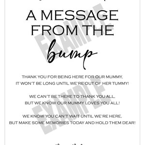 A Message From the Bump Sign Various Sizes Baby Shower Gender Reveal ...