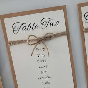 Personalised Wedding Table Plan Cards Rustic Heart Design - Etsy