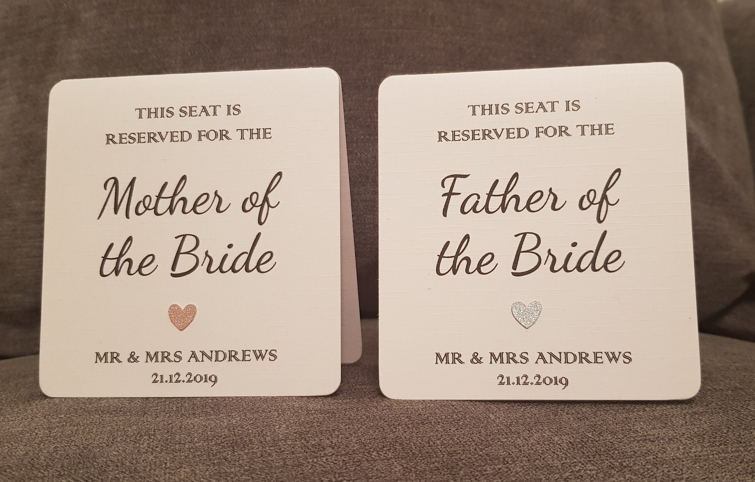 Personalised Wedding Reserved Seating Ceremony Tag & Tent - Etsy