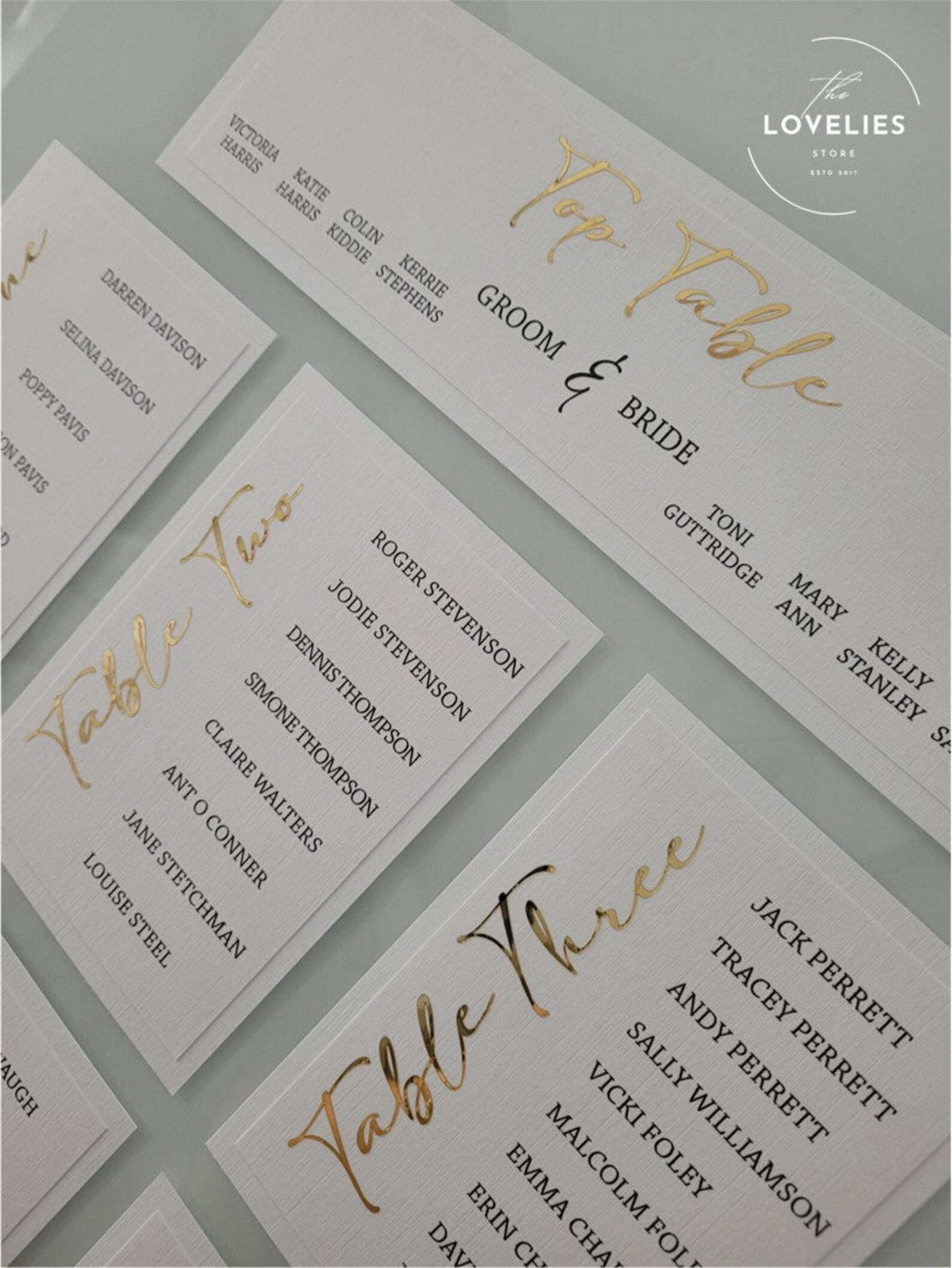Contemporary Design Personalised Wedding Table Plan Cards | Modern ...