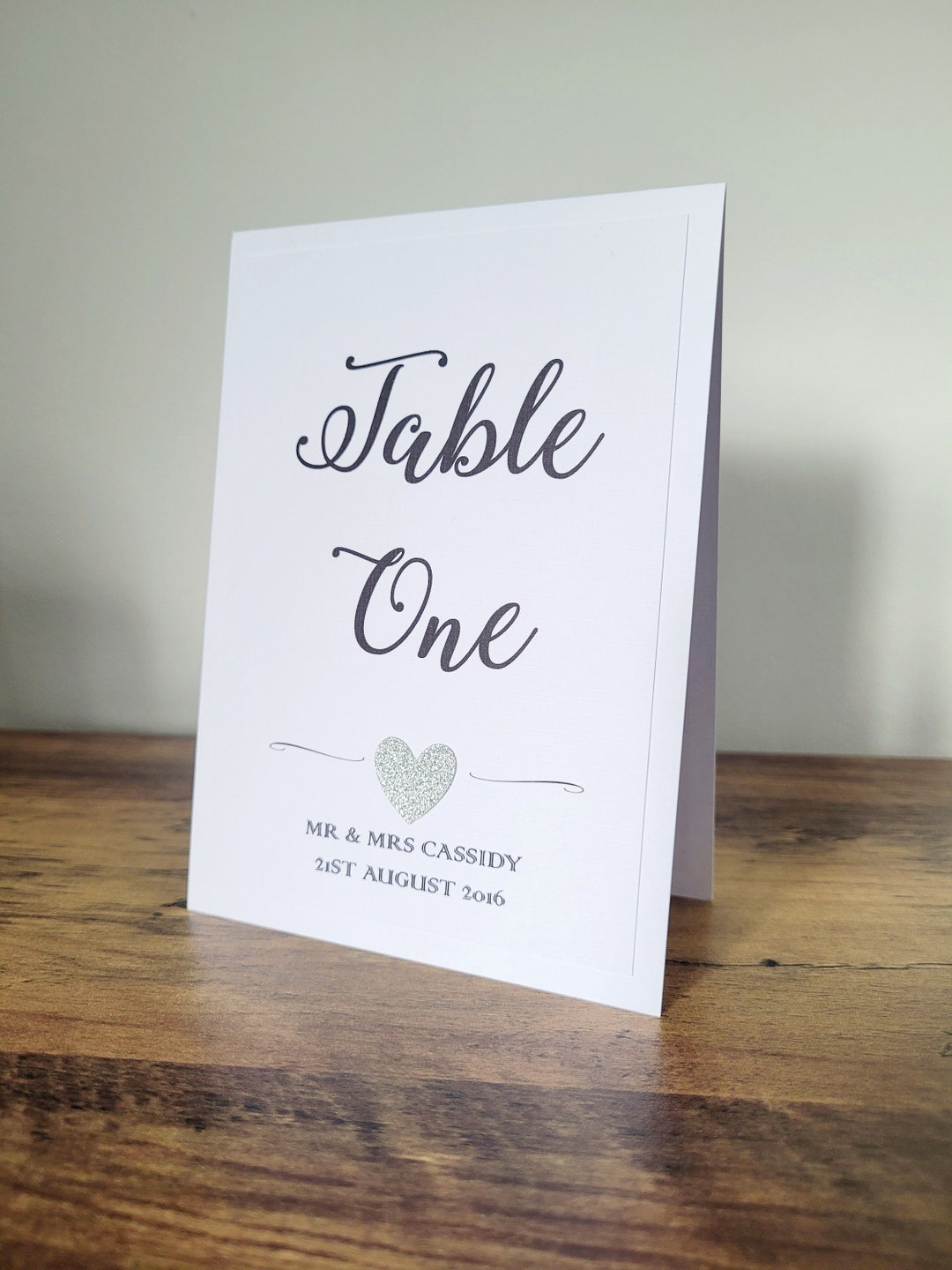 Personalised Wedding Table Number Tent Cards Heart Design - Etsy