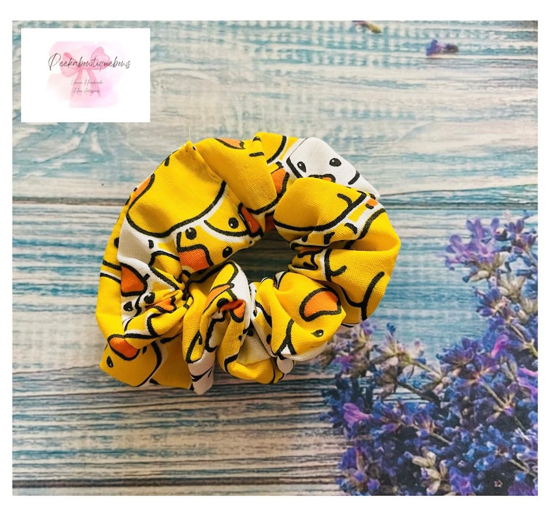 Yellow and White Rubber Duck Scrunchie - Etsy
