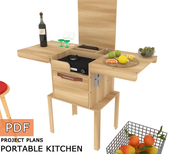 DIY Portable Camping Kitchen, Mobile Kitchen Organized, Kitchen Box ...