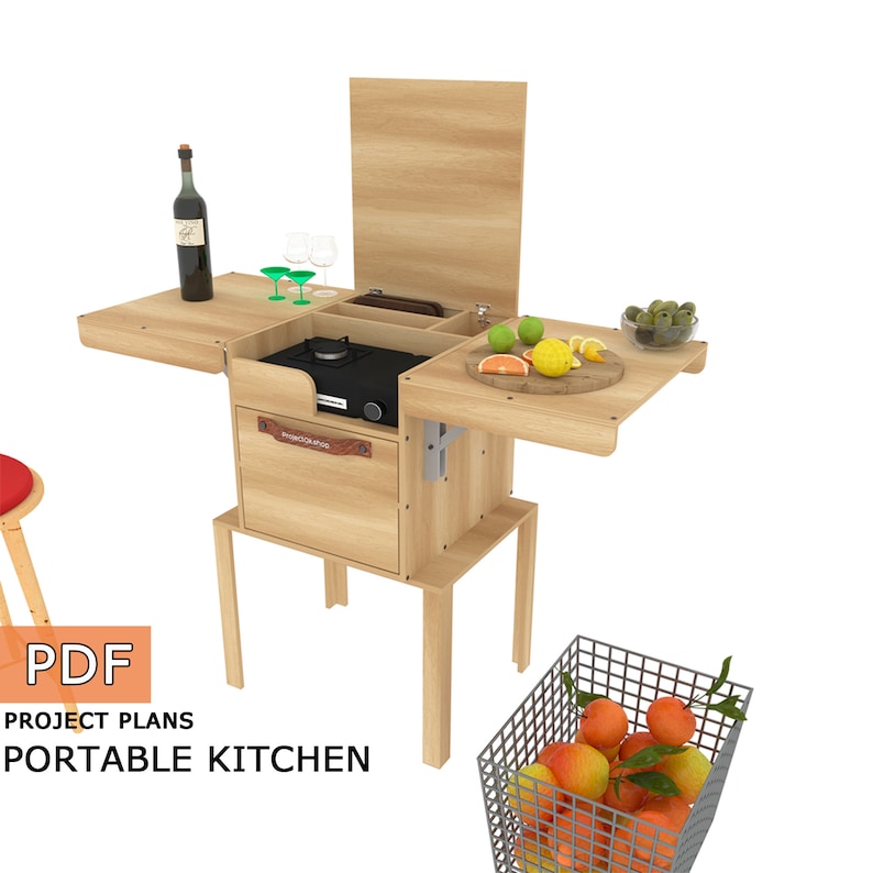 DIY Portable Camping Kitchen, Mobile Kitchen Organized, Kitchen Box ...