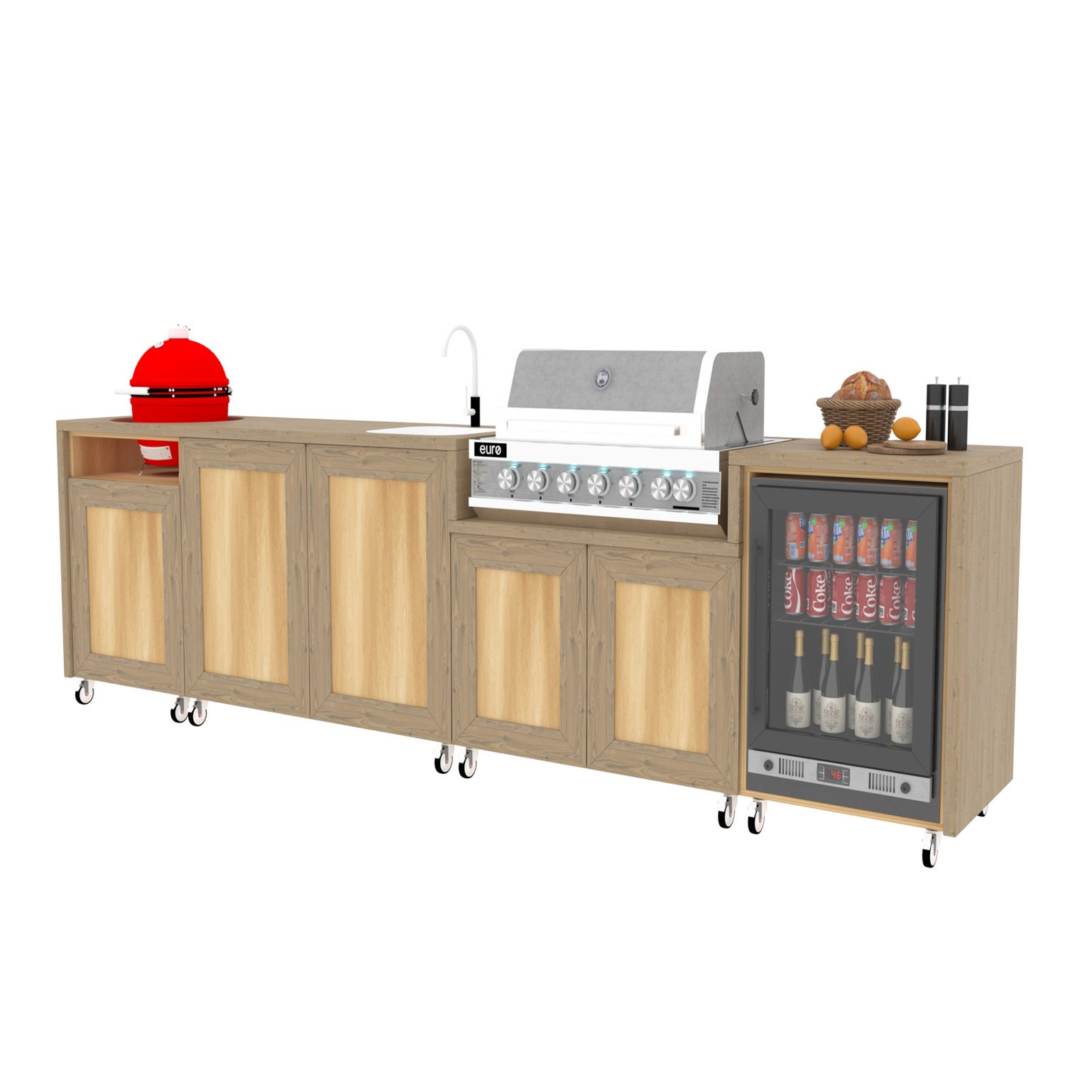 DIY Outdoor Grill Kitchen Plan - 12ft Grill Master Center (digital ...
