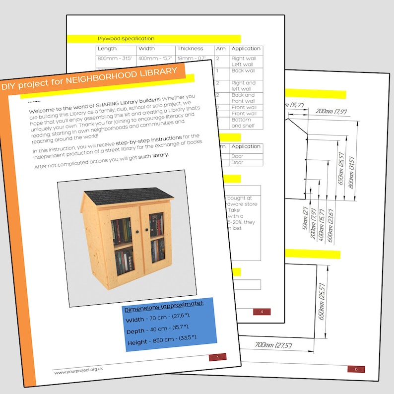 DIY Little Free Library Plans: Outdoor Book Exchange (digital Download ...