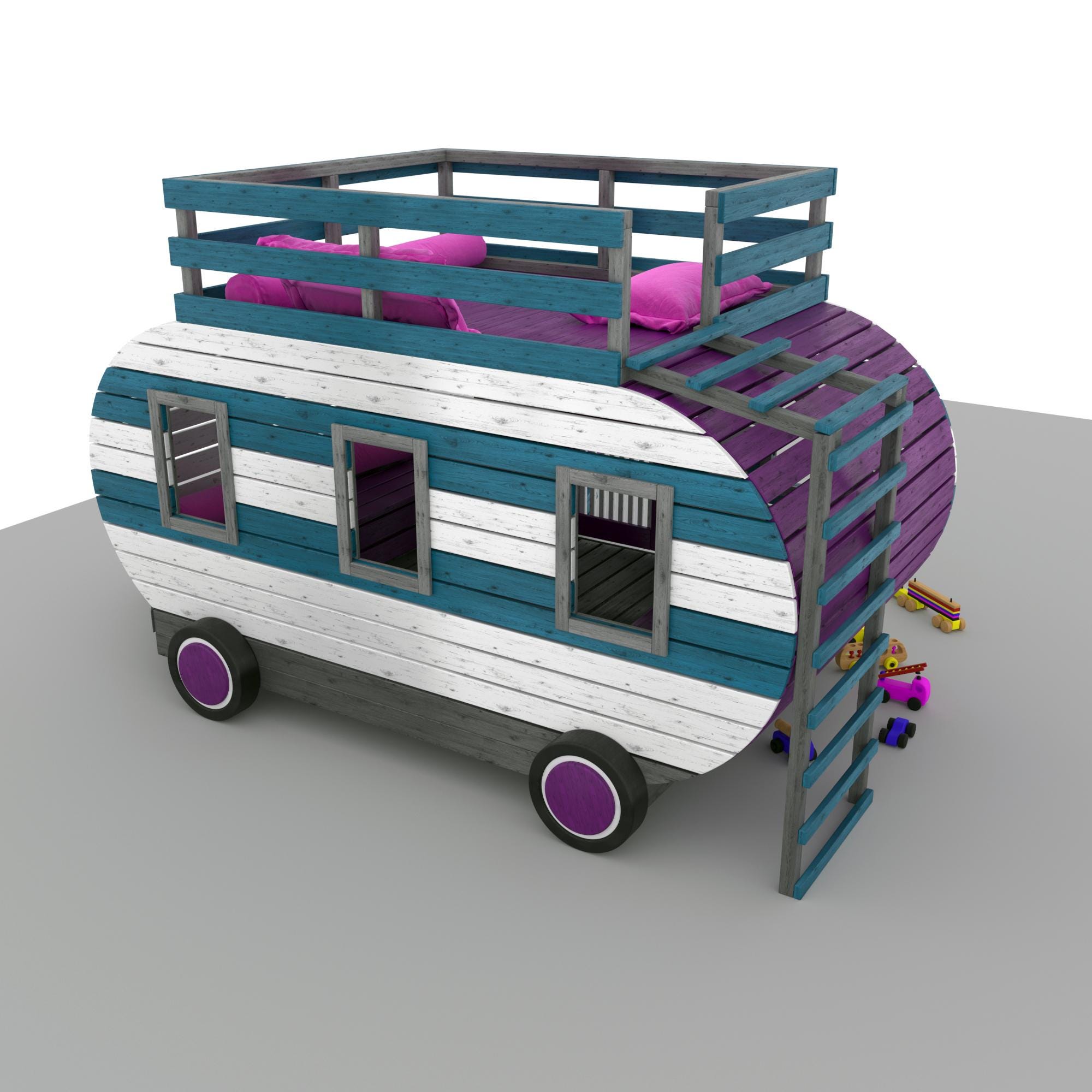 DIY Camper Kids Playhouse, Treehouse, Playset Build Plans - Digital ...
