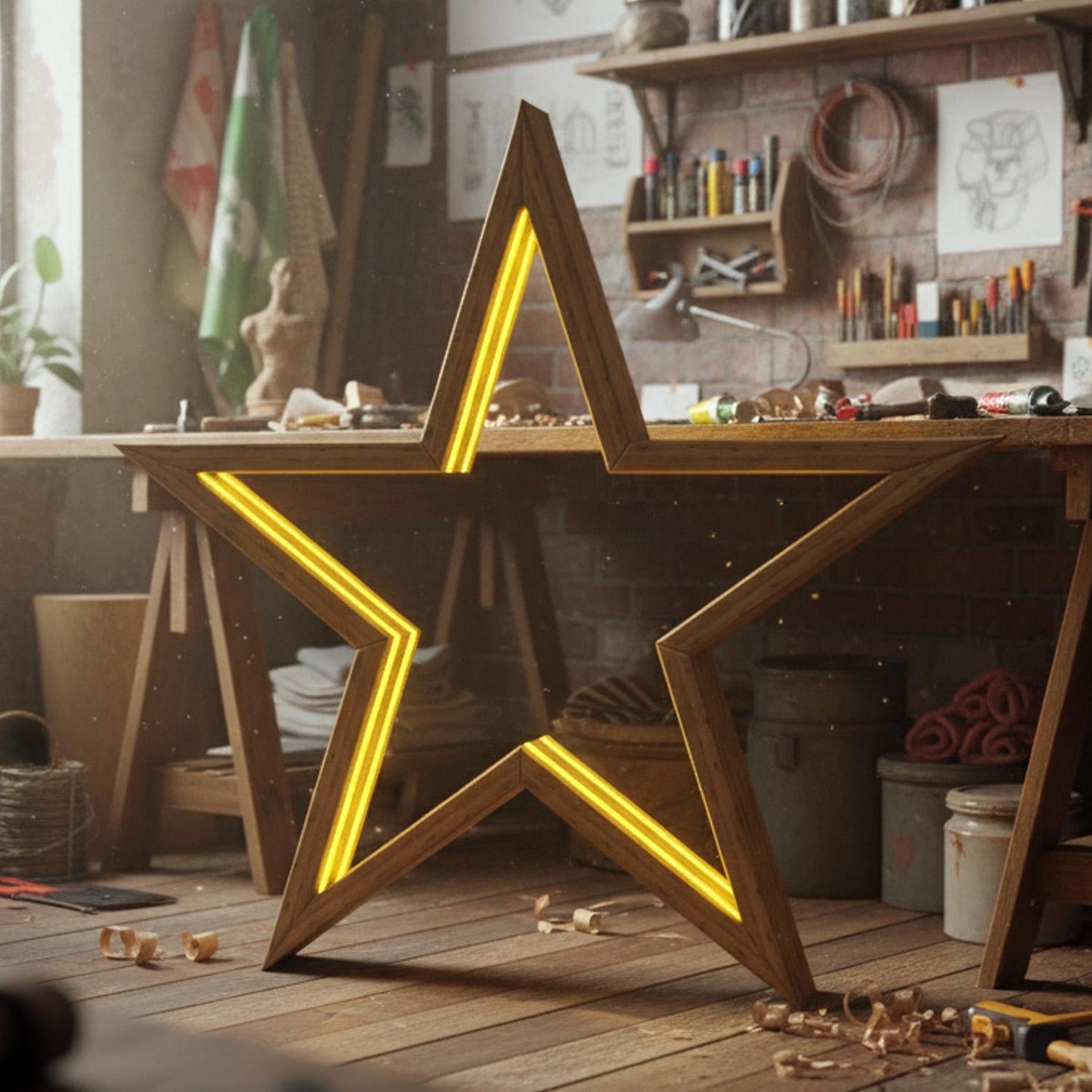 Decorative Star Project Plan: Large Christmas Star With LED Lighting ...