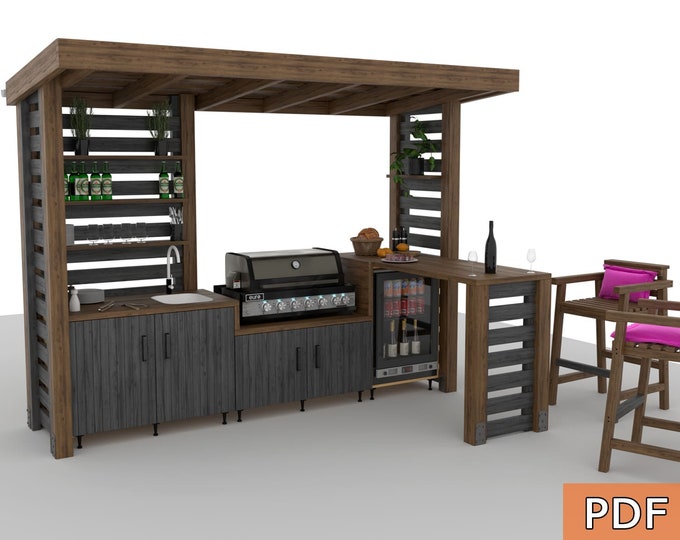 Grillscape/bbq Shack/pavilion Downloadable Plans 9'x9' the Boar - Etsy ...