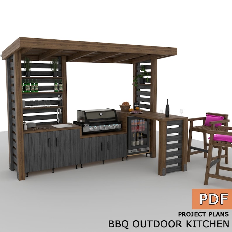Step-by-step Plans for a Wooden Outdoor Kitchen - Digital Download Only ...