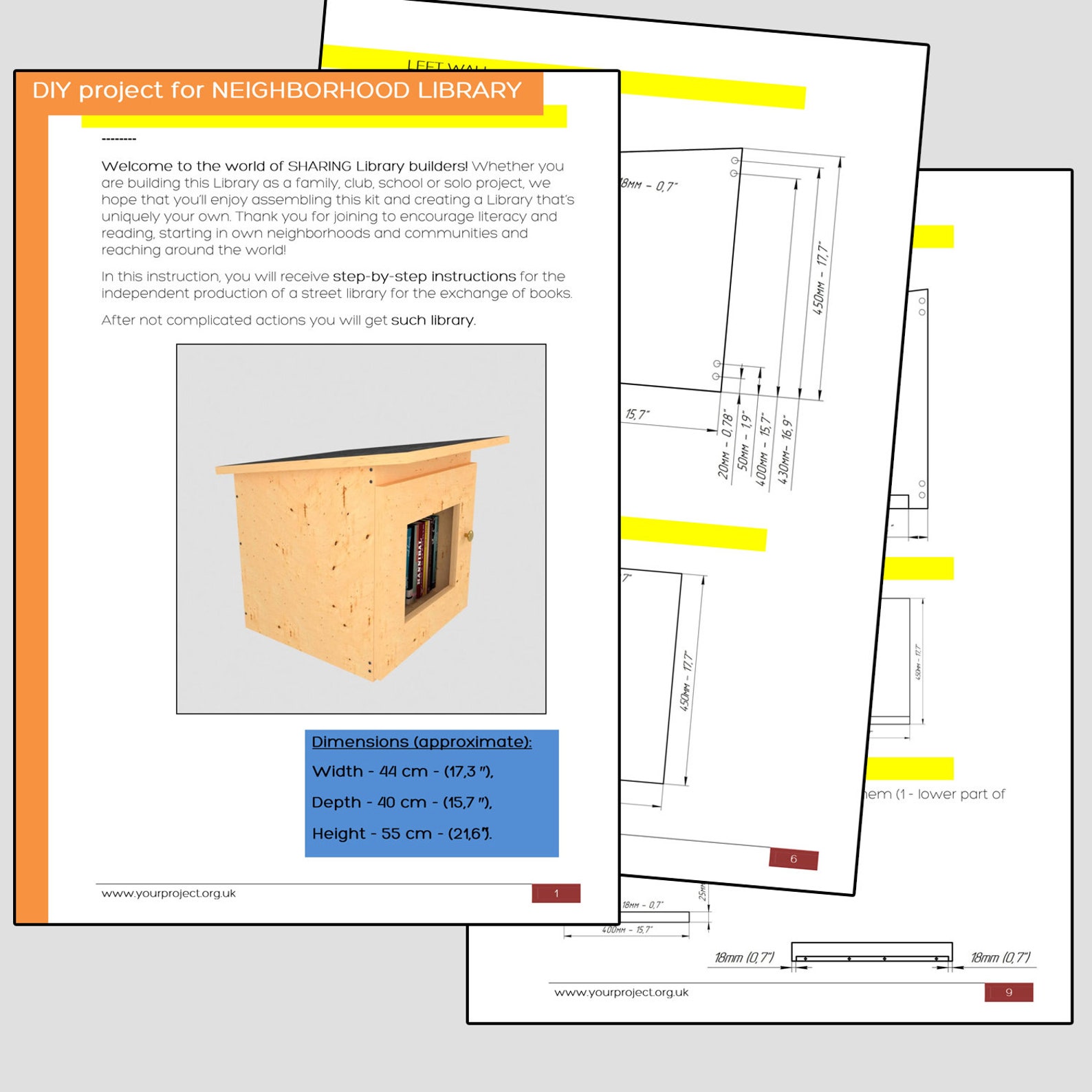 DIY Little Free Library Plan: Neighborhood Lending Box (digital ...