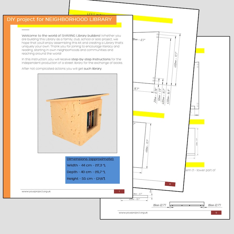 DIY Little Free Library Plan: Neighborhood Lending Box (digital ...