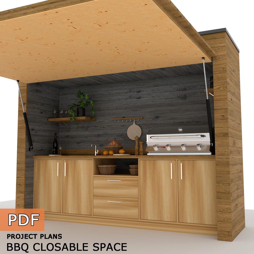 BBQ Closable Space, DIY Grill Shed Station - Digital Download Only ...