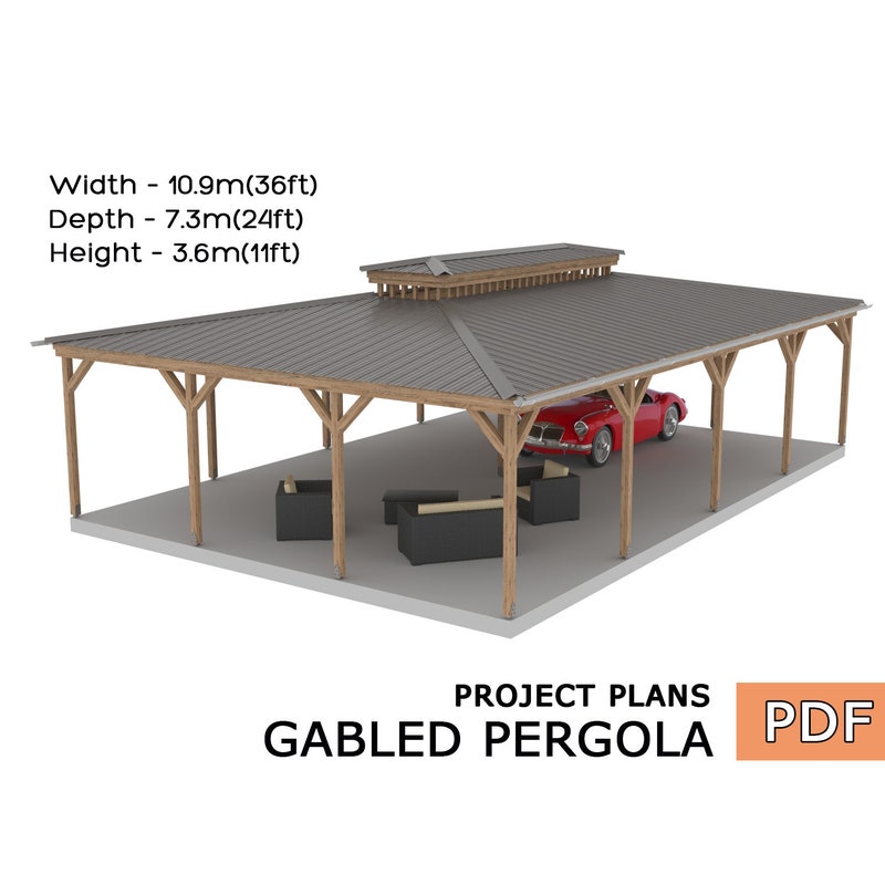 Timber Frame Pergola Plans - Etsy