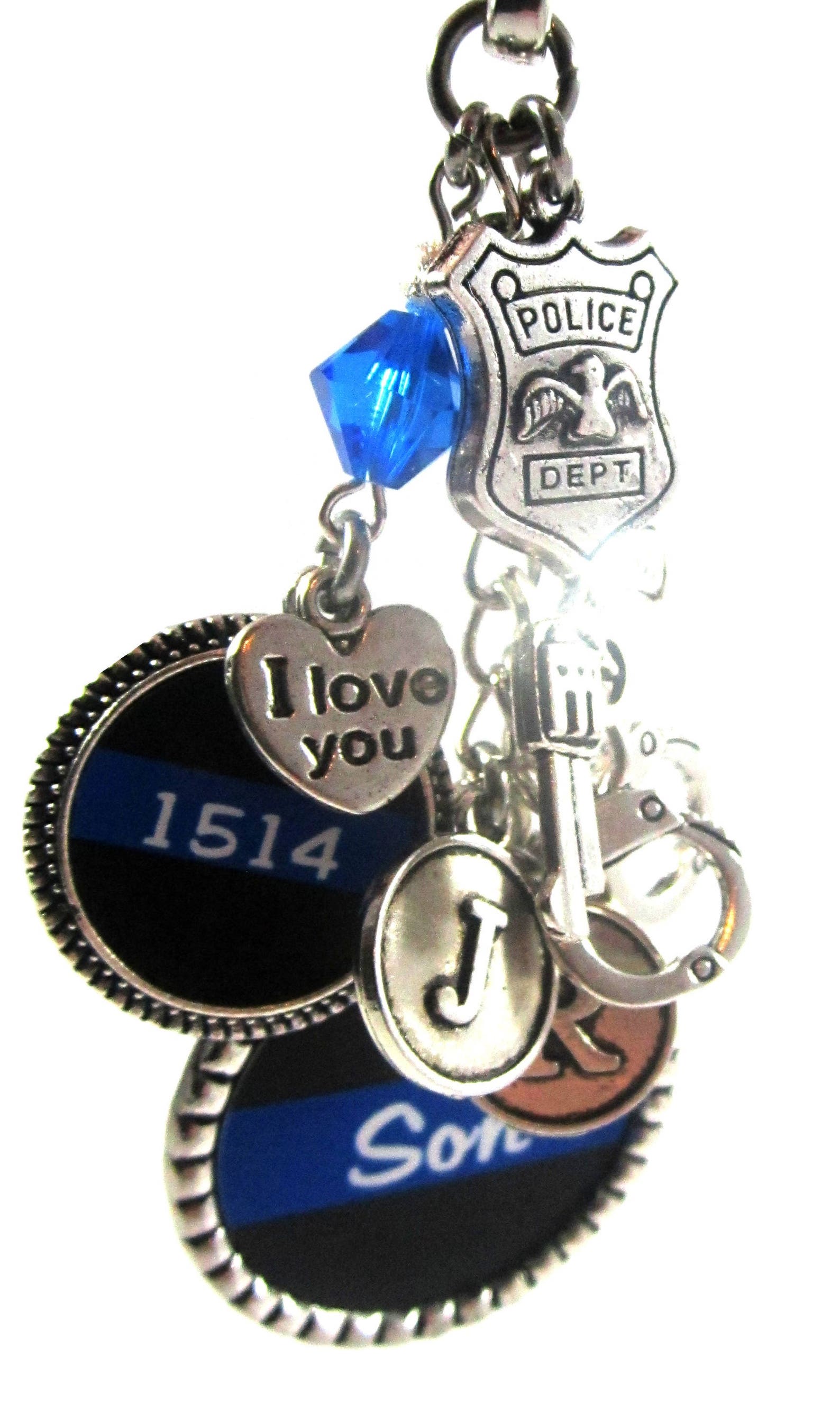 Police Keychains Personalized St. Michael Thin Blue Line - Etsy