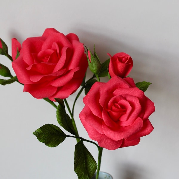 Crepe Paper Roses - Etsy