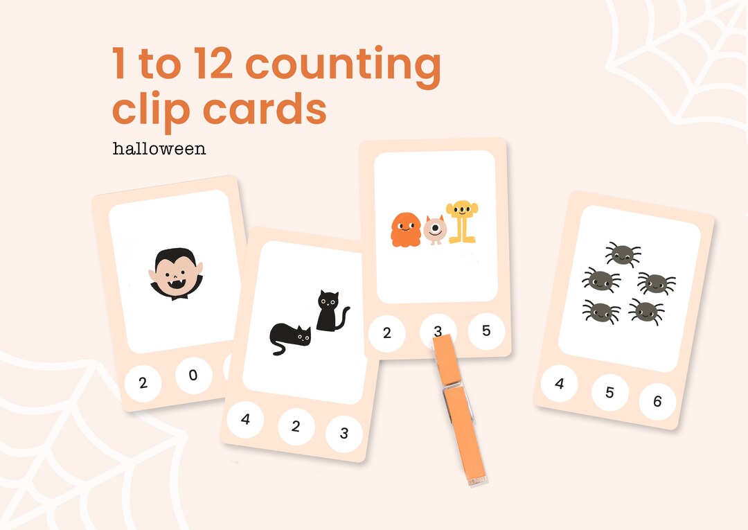 Halloween Counting and Clip Cards | Learning Numbers and Counting 1 to ...