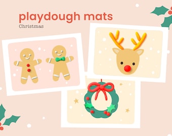 Christmas Play Dough Mats, Printable Play Doh, Visual Cards, Toddler ...