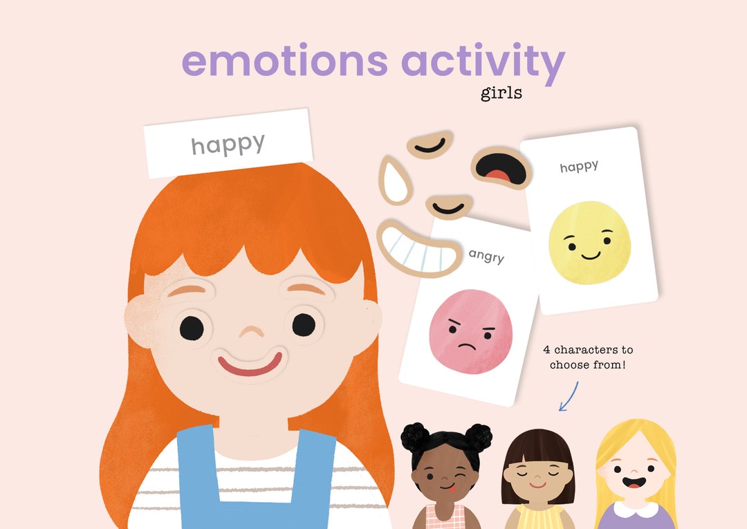 Emotions and Feelings Activity for Kids | Girl Version | Toddler ...