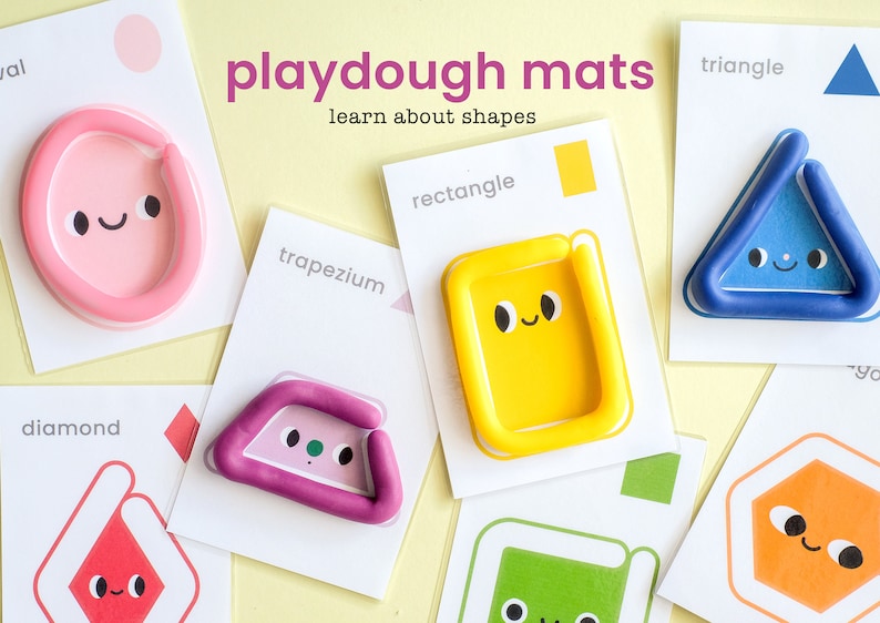 Shapes Play Dough Mats and Visual Cards | Printable Play Doh Activity ...