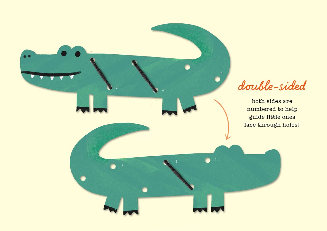 Number Lacing Cards for Kids | Animal Stripes Pattern Lacing Cards Game ...