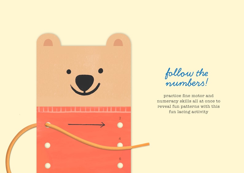 Number Lacing Cards | Animal Lacing Cards Game and Activity for Kids ...