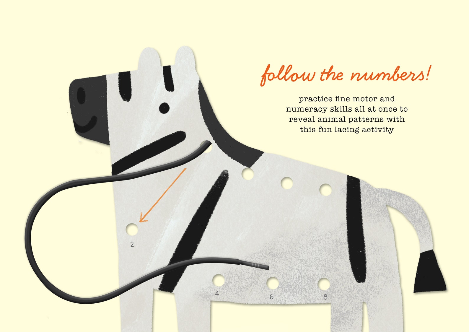 Number Lacing Cards for Kids Animal Stripes Pattern Lacing Cards Game ...