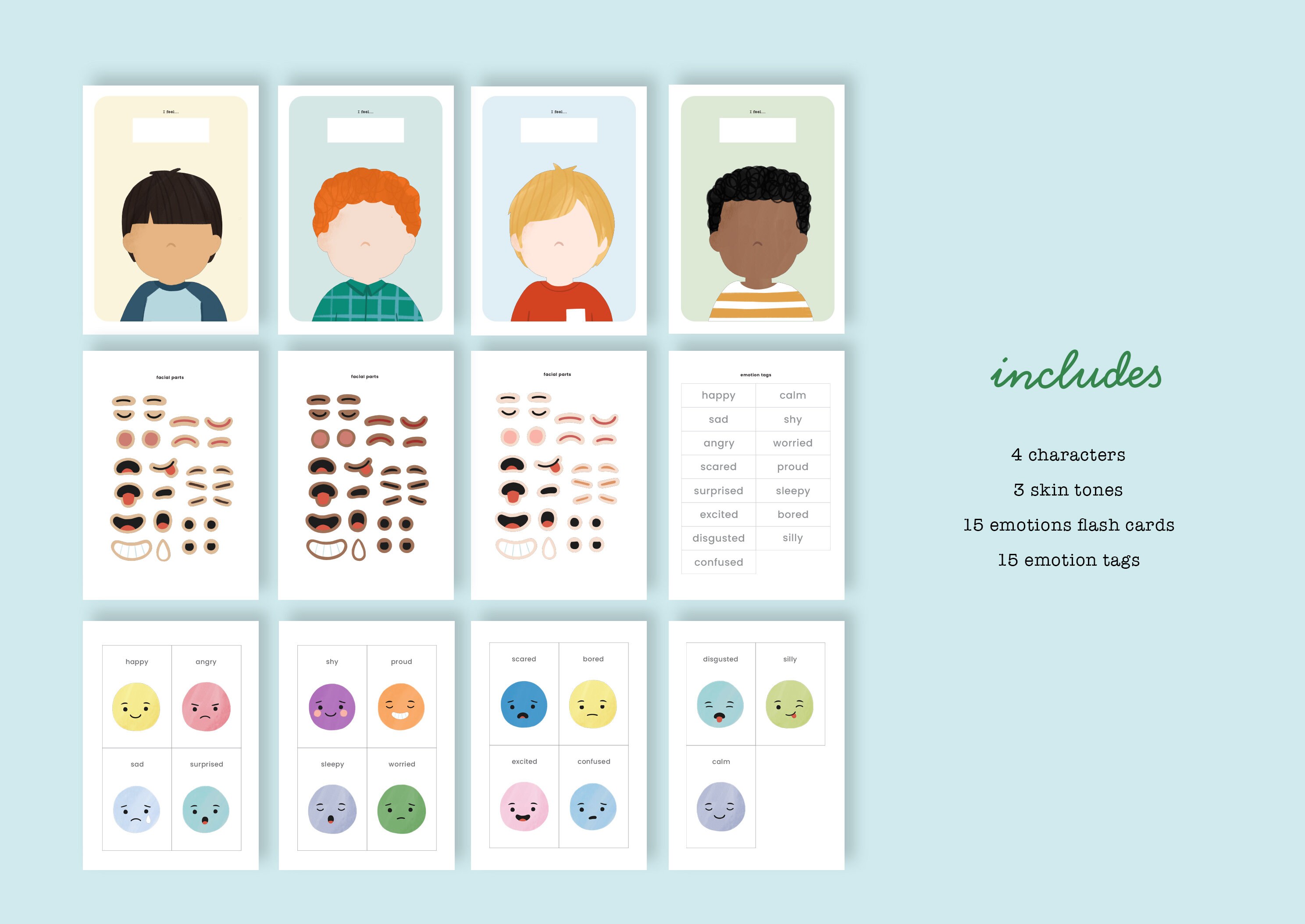 Emotions and Feelings Activity for Kids | Boy Version | Toddler ...