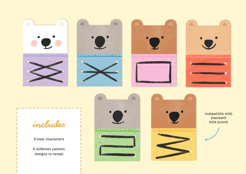 Number Lacing Cards | Animal Lacing Cards Game and Activity for Kids ...