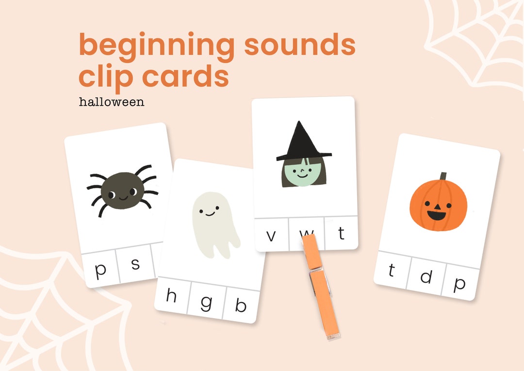 Beginning Sounds Alphabet Clip Cards | First Letter Sounds | Learning ...