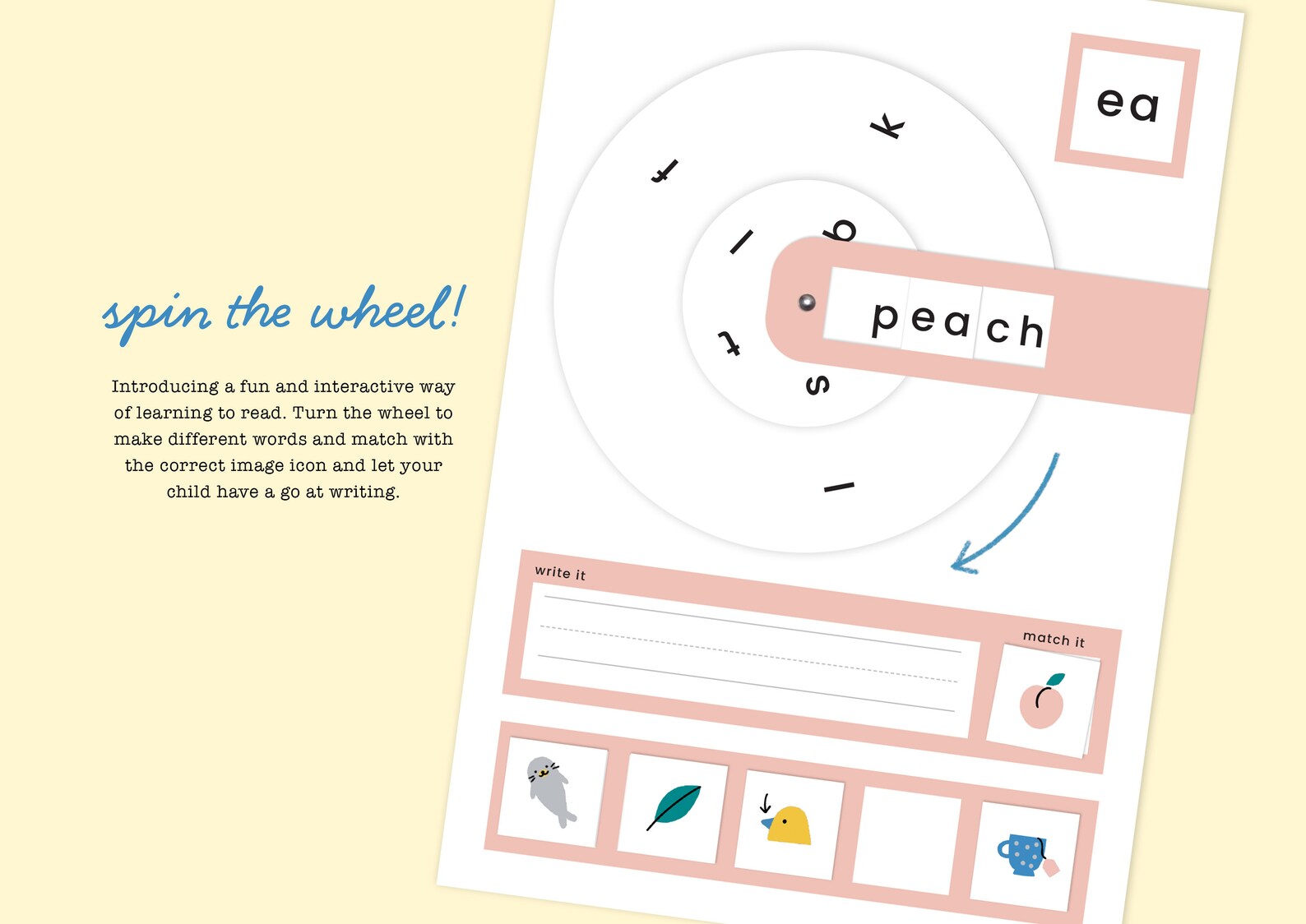 Digraph Grapheme CVC Word Wheel | Word Families | Learn to Read and ...