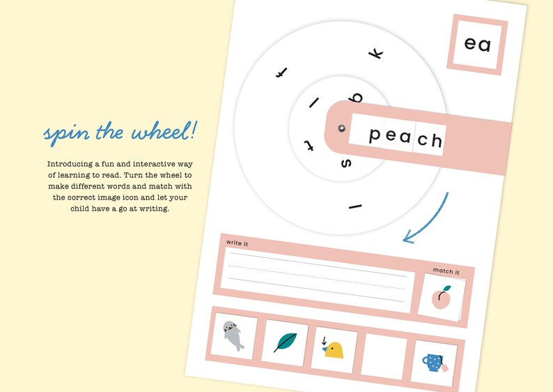 Digraph Grapheme CVC Word Wheel | Word Families | Learn to Read and ...