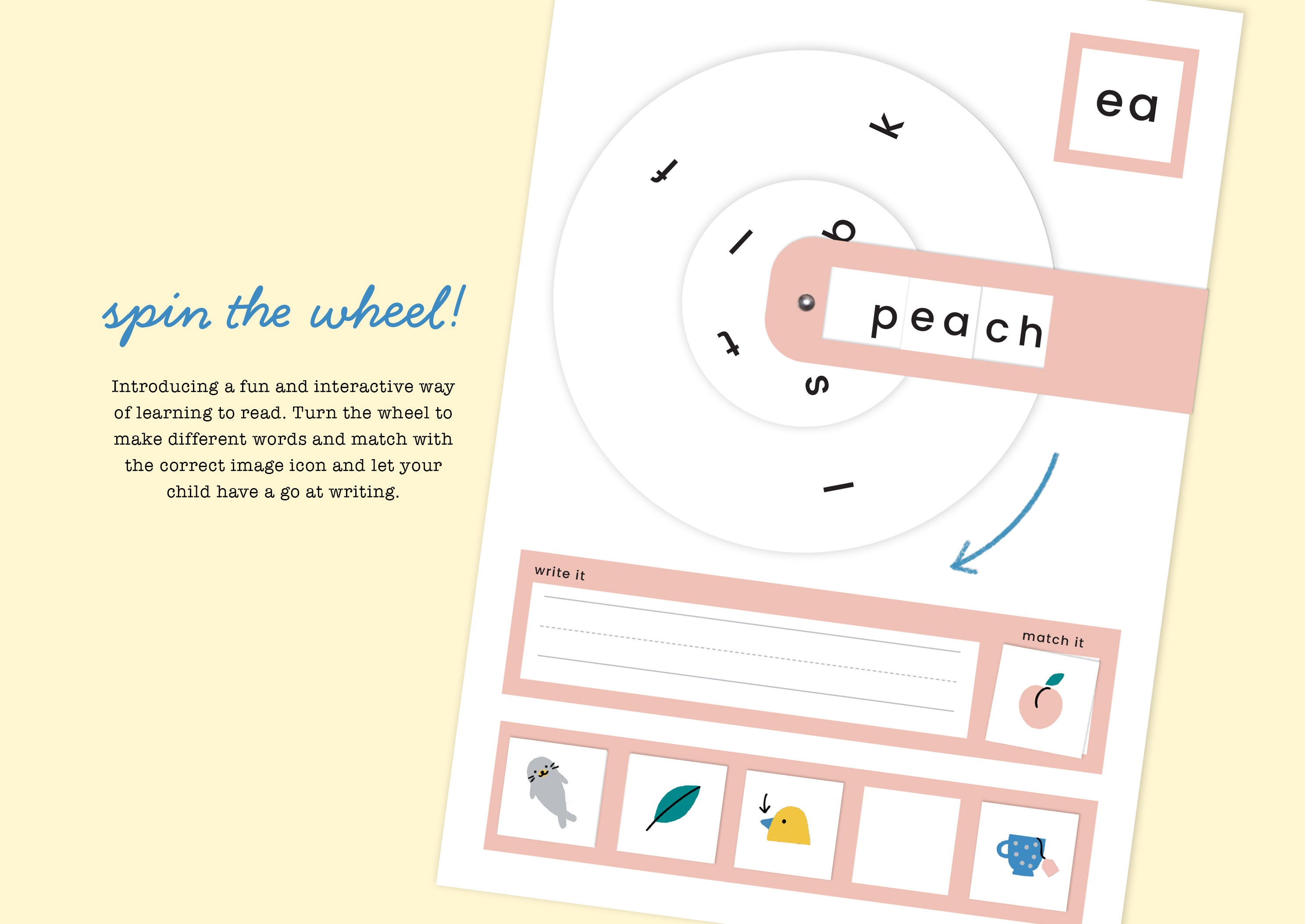 Digraph Grapheme CVC Word Wheel | Word Families | Learn to Read and ...
