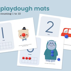 Number Counting Play Dough Mats | Learning Numbers and Counting 1 to 10 ...