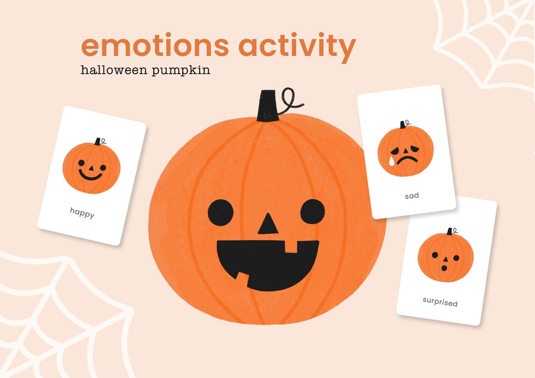 Pumpkin Emotions and Feelings Matching Activity for Kids | Feelings ...