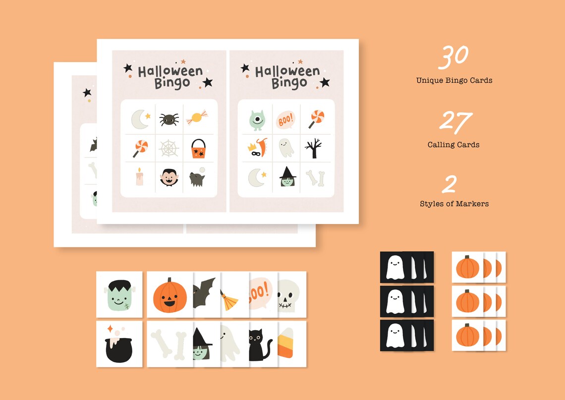Halloween Bingo | Halloween Party Activity and Bingo Game for Kids ...