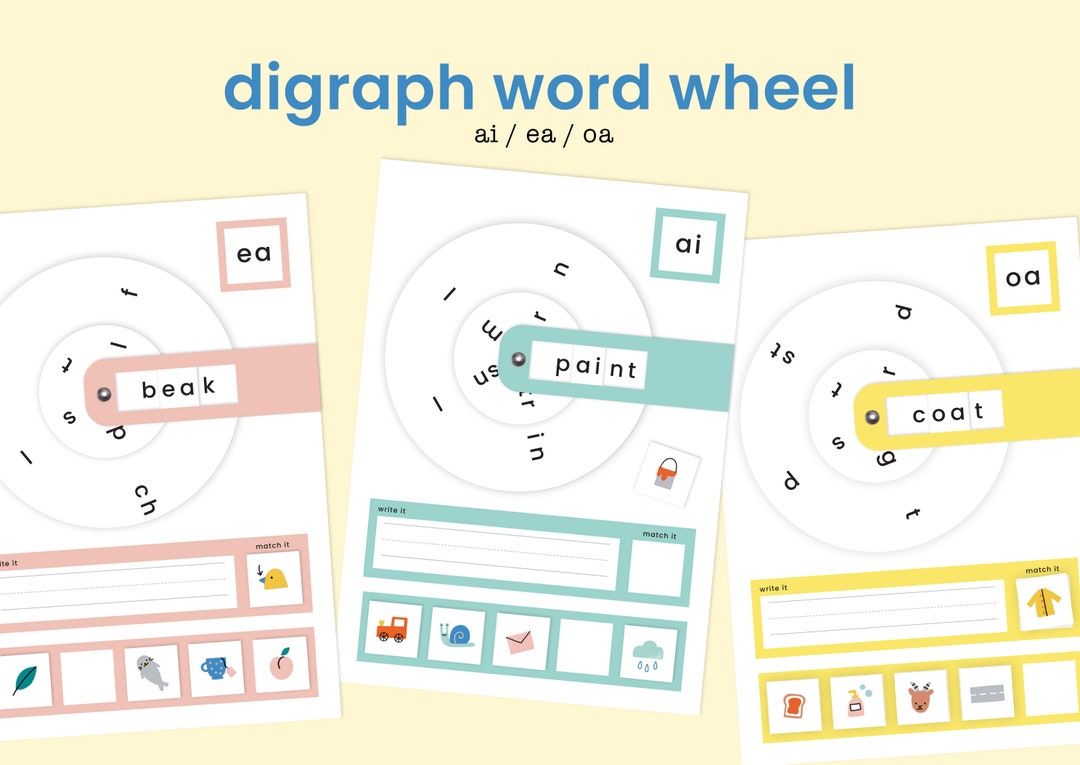 Digraph Grapheme CVC Word Wheel | Word Families | Learn to Read and ...