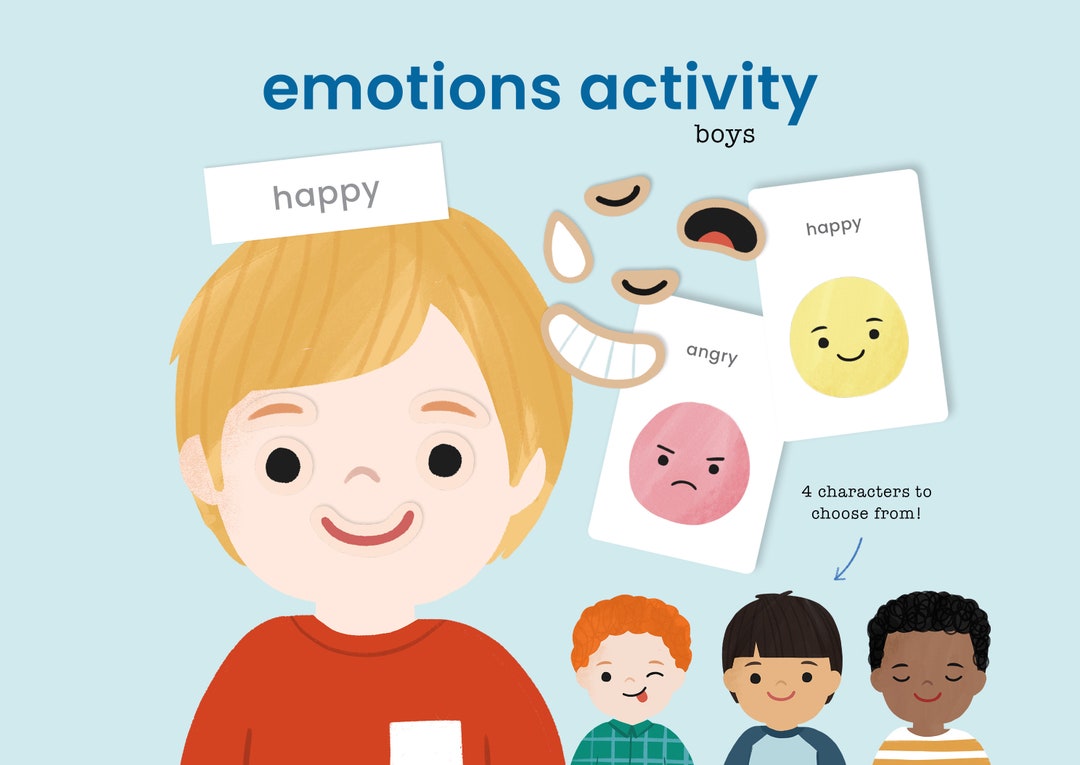 Emotions and Feelings Activity for Kids | Boy Version | Toddler ...