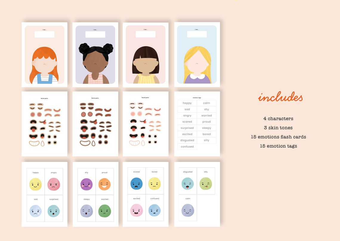 Emotions and Feelings Activity for Kids | Girl Version | Toddler ...