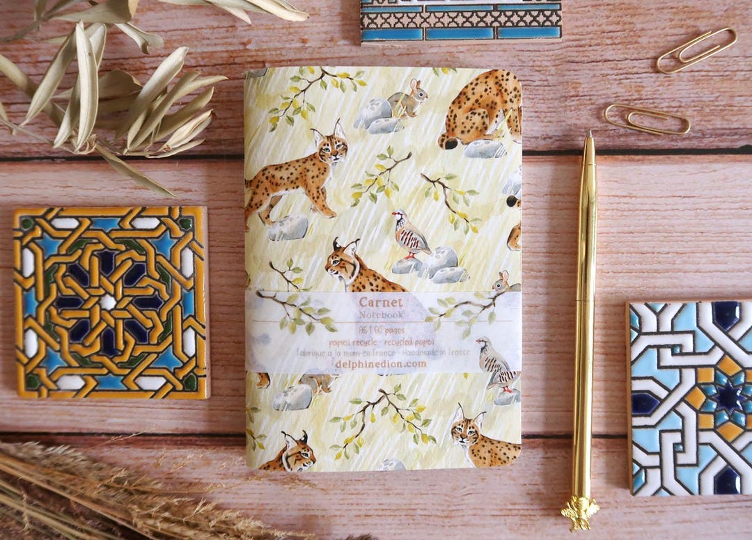 A6 and A5 Notebooks and Bookmarks | Iberian Lynx in the Dehesa Design ...