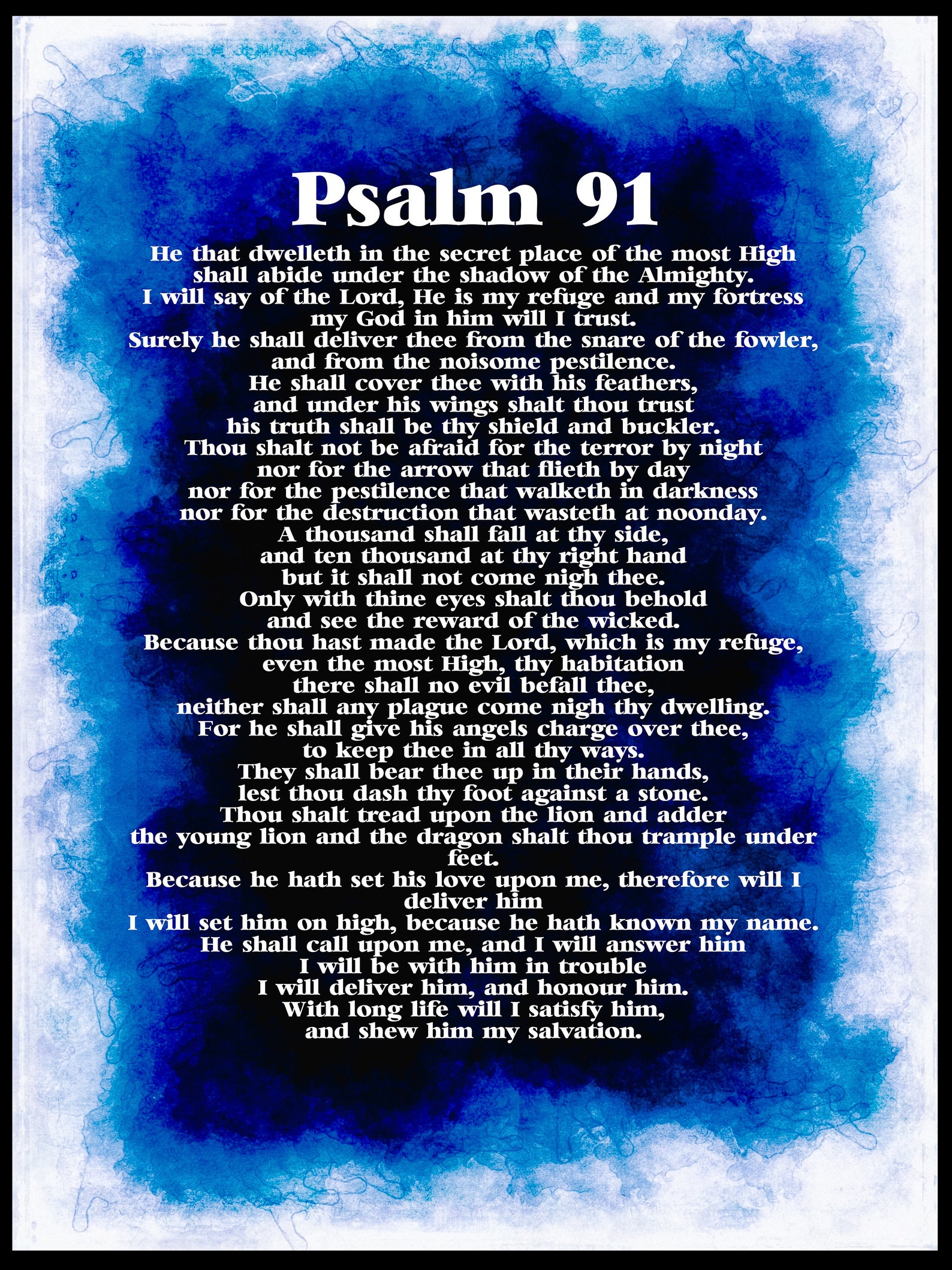 Psalm 91 Poster. DIGITAL DOWNLOAD. PRINTABLE A2 Psalm 91 Poster. Bible ...