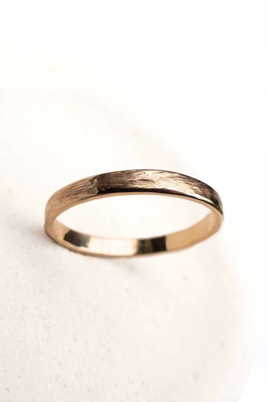 Minimalist Gold Wedding Band. Simple Thin Wedding Ring. 14k Yellow Gold ...