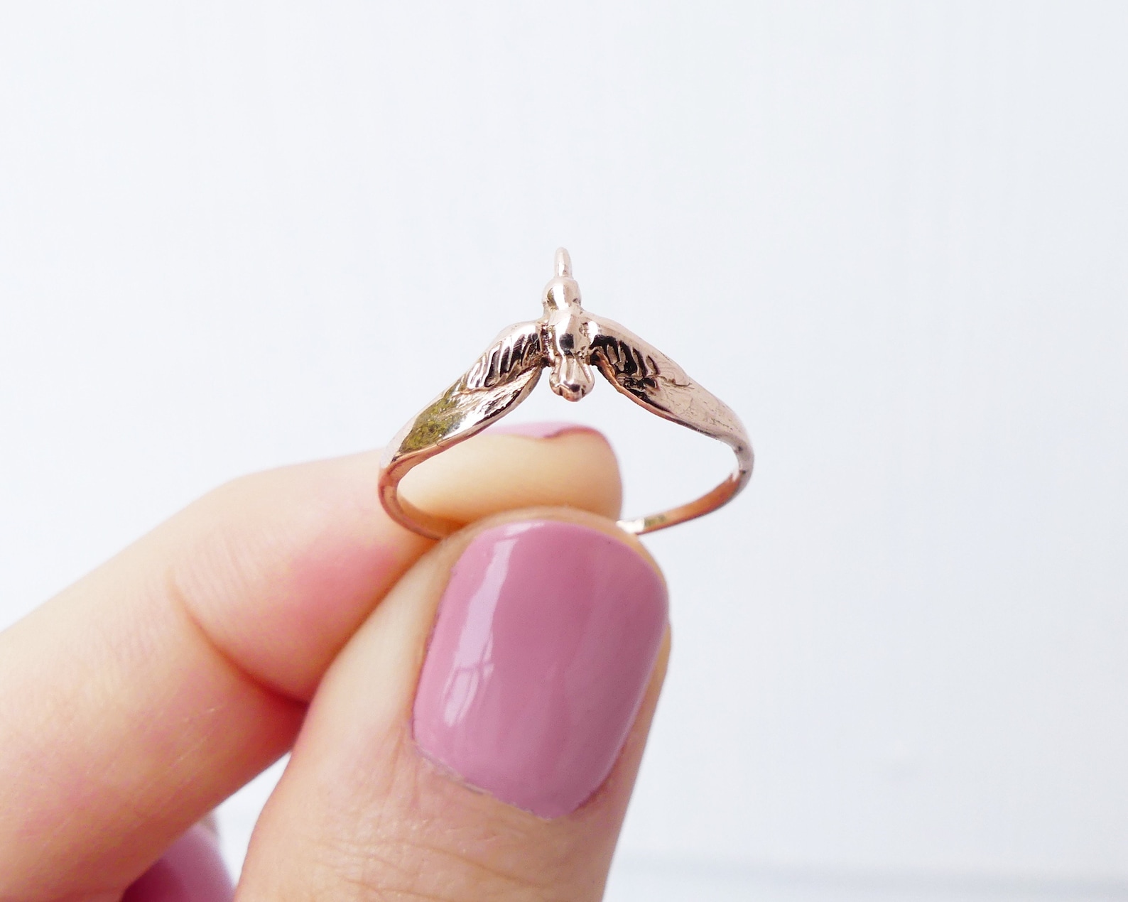 Hummingbird Ring 14k Gold Stacking Engagement Ring - Etsy