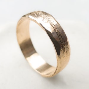 Men’s Tree Wedding Ring Inspired by Nature in 14k Gold - Etsy