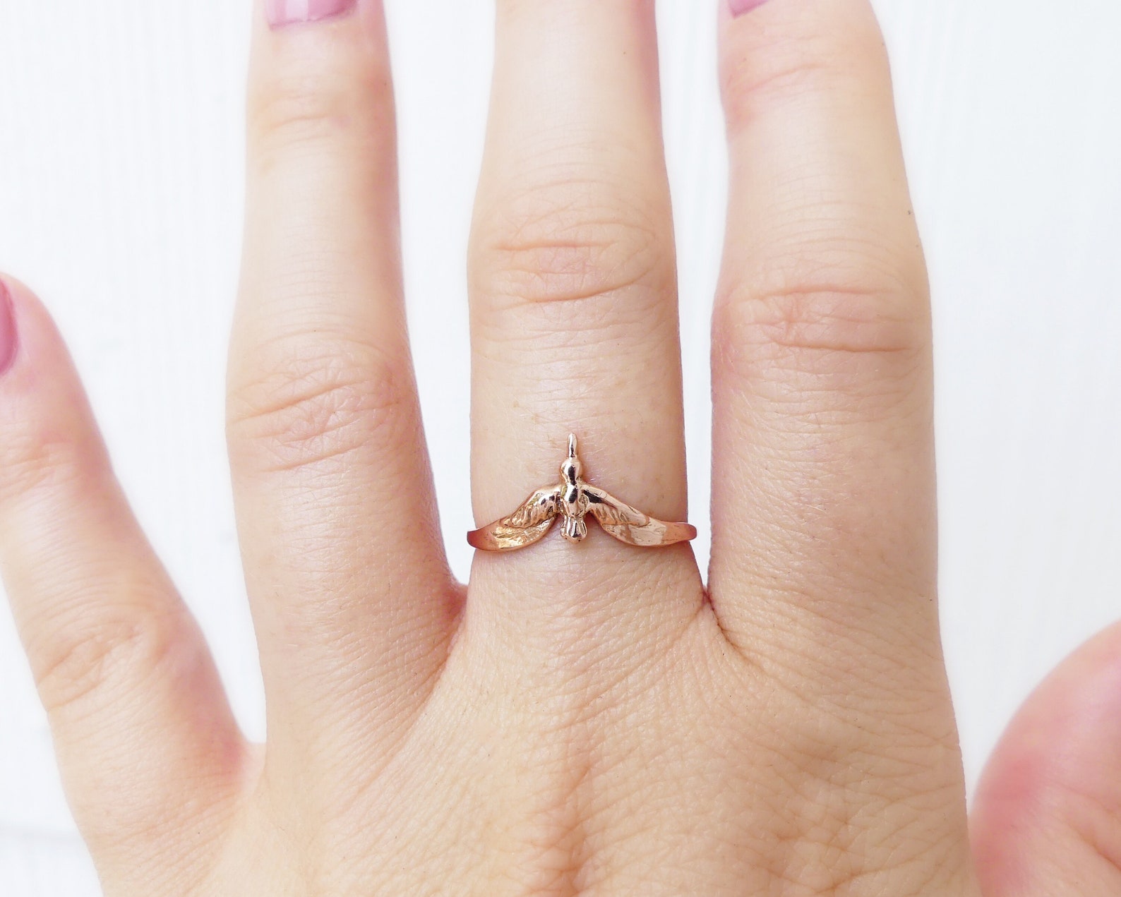 Hummingbird Ring 14k Gold Stacking Engagement Ring - Etsy