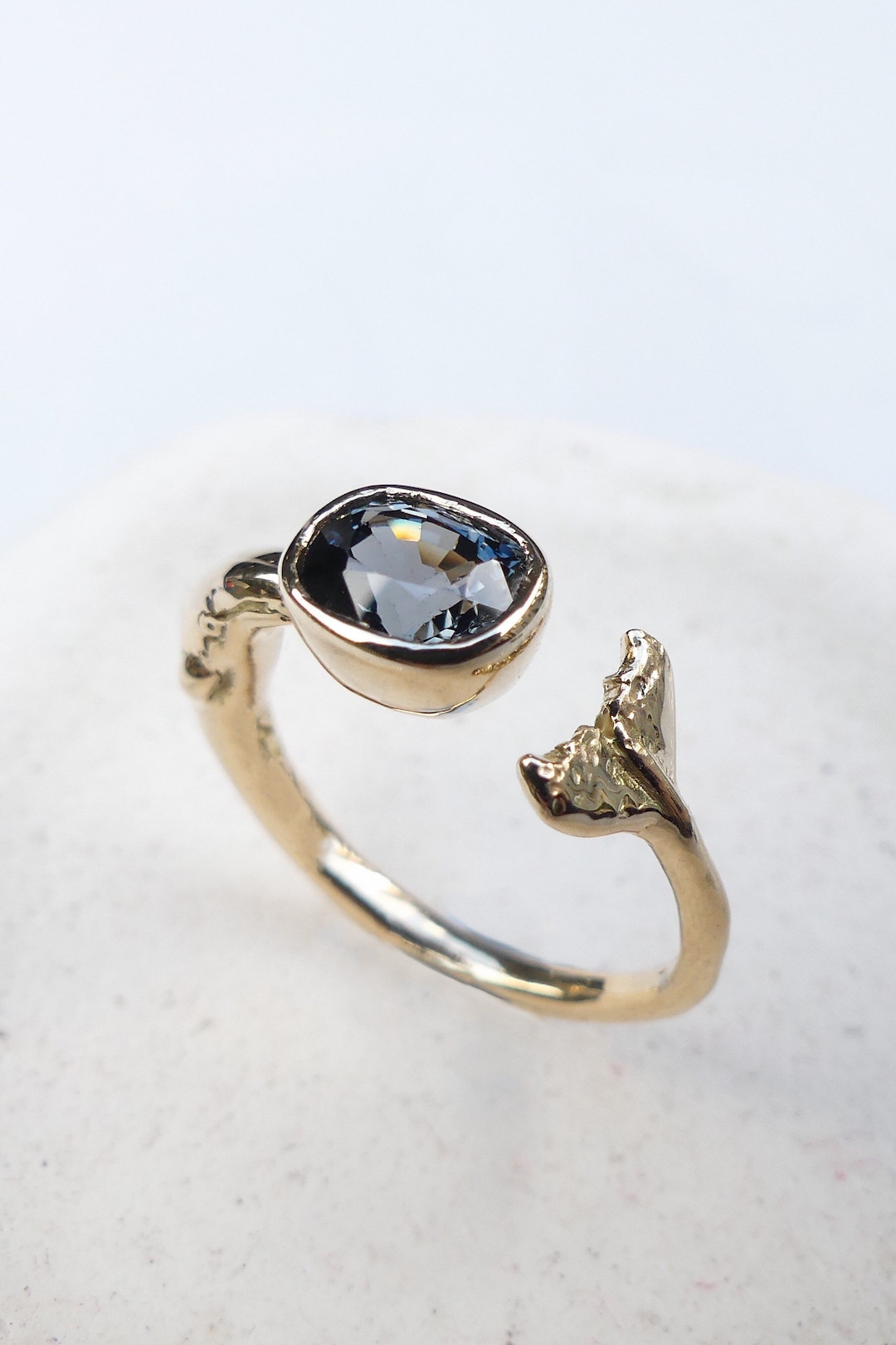 Gold Whale Ring, Sapphire Engagement Ring, Ocean Inspired Ring - Etsy