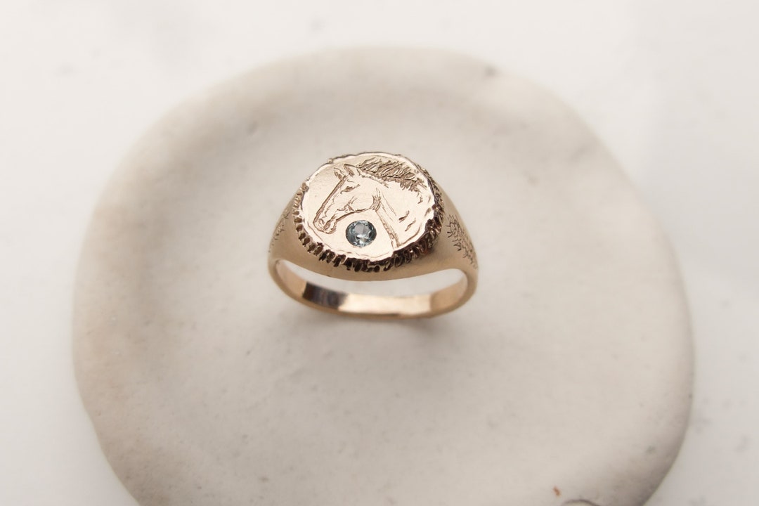 Horse Ring Gold Equestrian Jewelry in 14k or 18k - Etsy