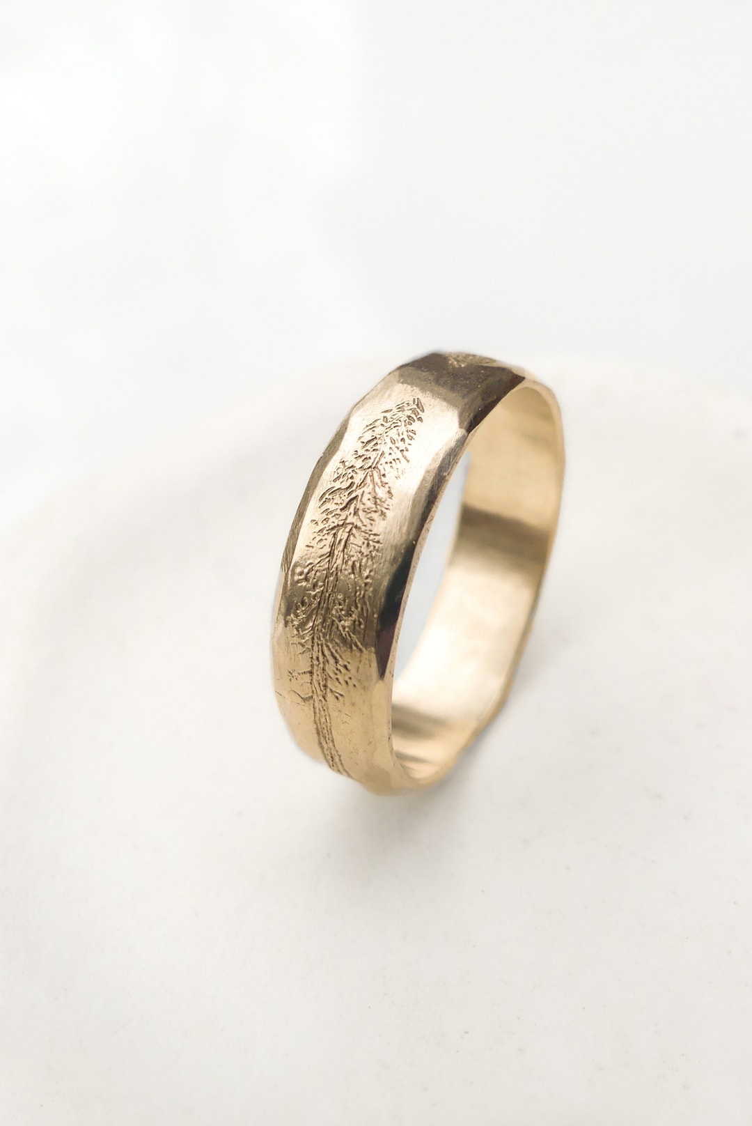 Men’s Tree Wedding Ring Inspired by Nature in 14k Gold - Etsy